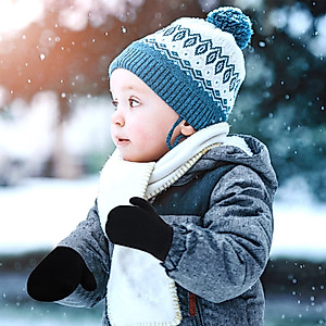 ONESING 5 Pair Toddler Mittens Black Toddler Gloves Warm Baby Mittens Newborn Mittens Infant Mittens Toddler Winter Gloves for Baby Boys Girls