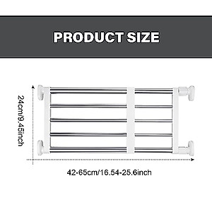 Geetery 4 Pcs Closet Tension Shelf Rod Metal Expandable Shelf Organizer Adjustable Closet Shelves Closet Shelf Rack DIY Closet Dividers Separators for Cabinet Storage Locker Clothes (16.54-25.6 Inch)