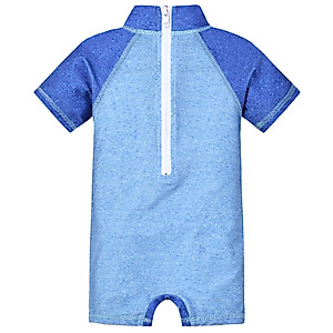 Baby Toddler Boys One Piece Swimsuit Set Kids Long Sleeve Sunsuit Infant Boy's Swimwear Bathing Suit Swimwear for Kids Boys (06-Whale, 5-6Y)