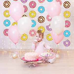 Donut Birthday Party Banners Donut Garland Kit Donuts Hanging Swirl Donut Grow Up Party Supplies Decorations Donut Paper Cutouts for Baby Shower Party Home Classroom Favor Supplies Decor