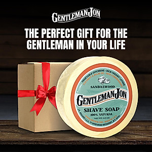 Gentleman Jon Sandalwood Shave Soap; Glycerine 2.25oz