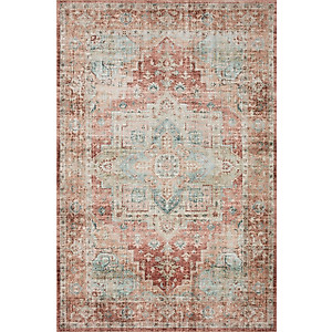 Loloi II Heidi Collection HEI-01 Terracotta/Aqua 6'-0" x 9'-0" Area Rug