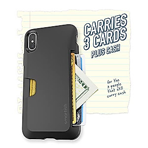 Smartish iPhone X/XS Wallet Case - Wallet Slayer Vol. 1 [Slim + Protective] Credit Card Holder for Apple iPhone 10s/10 (Silk) - Black Tie Affair