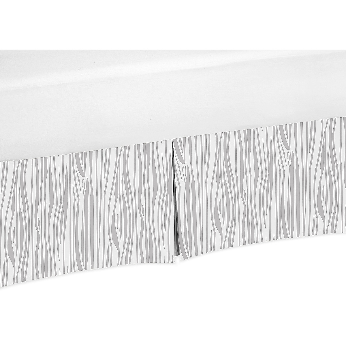 Wood Grain Print Crib Bed Skirt Dust Ruffle for Boys Woodland Animals Collection Baby Bedding Sets