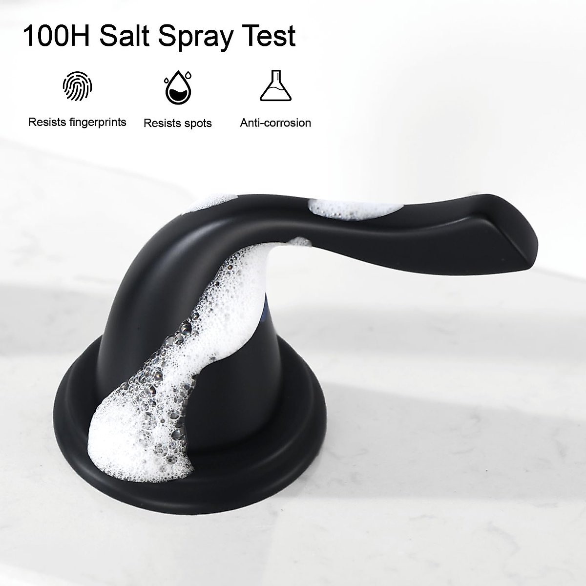 RKF Faucet- Replacement Lever Handles with Valve Faucet Accessory Faucet Parts Faucet Kit Black B07