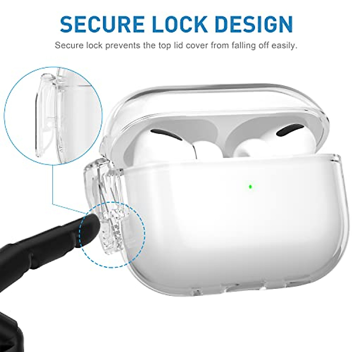 Valkit Compatible Airpods Pro 2 Case Clear with Lock, Shockproof AirPods Pro 2nd/1st Generation Case Soft Transparent Protective Cover with Lanyard iPods Pro 2 Skin for Airpods Pro 2nd/1st Gen