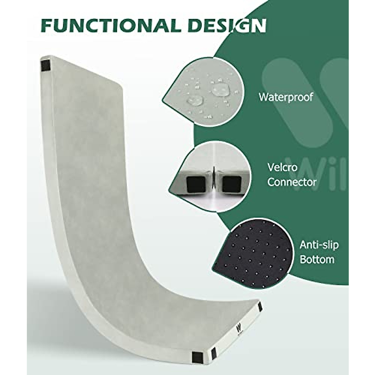 Willpo CertiPUR-US Memory Foam Camping Mattress Portable Sleeping Pad Guest Floor Bed Lightweight Outdoor Tent Mattress with Waterproof Cover & Travel Bag-Kid, Grey