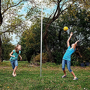 STERLING Sunnywood Sports Premium Tetherball Set for Outdoor Backyard with Ball, Rope and Pole 10-1/2' Height