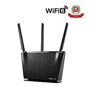 ASUS WiFi 6 Router (RT-AX68U) - Dual Band Gigabit Wireless Router, 3x3 Support, Gaming & Streaming, AiMesh Compatible, Included Lifetime Internet Security, Parental Control, MU-MIMO, OFDMA