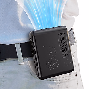Waist Fan, 3 Speeds Body Fan with 13H Working Time, Rechargeable Under Shirt Fan, 5000RPM Strong Airflow, Wearable Belt Fan Clip on Waist Portable Cooling Fan for Jobsite Farm Gardening Outdoors