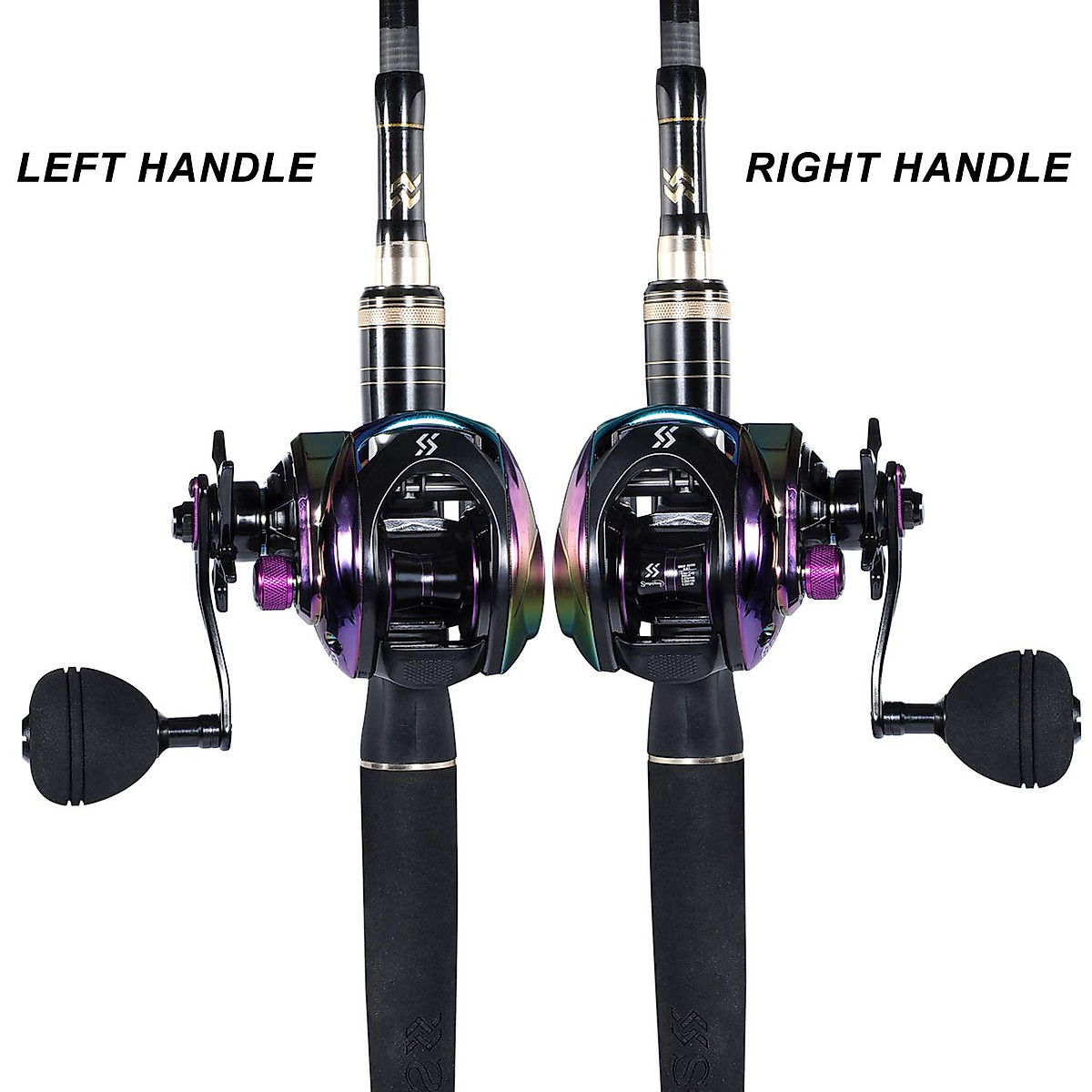 Sougayilang Baitcasting Reels - Colorful Fishing Reel, High Speed Baitcaster with 9+1 Ball Bearings, Gear Ratio 8.0:1, Magnetic Brake System Power Handle Casting Reels -Right Handed-Colorful