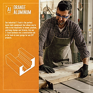 36" Industrial T-Track Mill Finish .730" x .490" Heavy-Duty Track for Woodworking, Clamps, and Jigs by Orange Aluminum - Made in USA