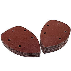 Cionyce 50 Pcs 120 Grit Mouse Detail Sander Sandpaper 5 Hole Mouse Sandpaper Hook and Loop Sander Pads Sanding Sheets for 140mm Sanding Machine