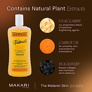MAKARI Naturalle Carotonic Extreme Body Glycerin (16.6 oz) | Helps Brighten Skin and Fade Body Scars and Marks | Glycerin Oil for All Skin Types | Safe for Sensitive Skin and Kids Ages 12 and Up