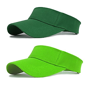 Unisex Sports Sun Visor Hats Open Top Bingo Run Visors Hat for Tennis Golf Travel Summer Beach Pool (Colorful Set, 10)