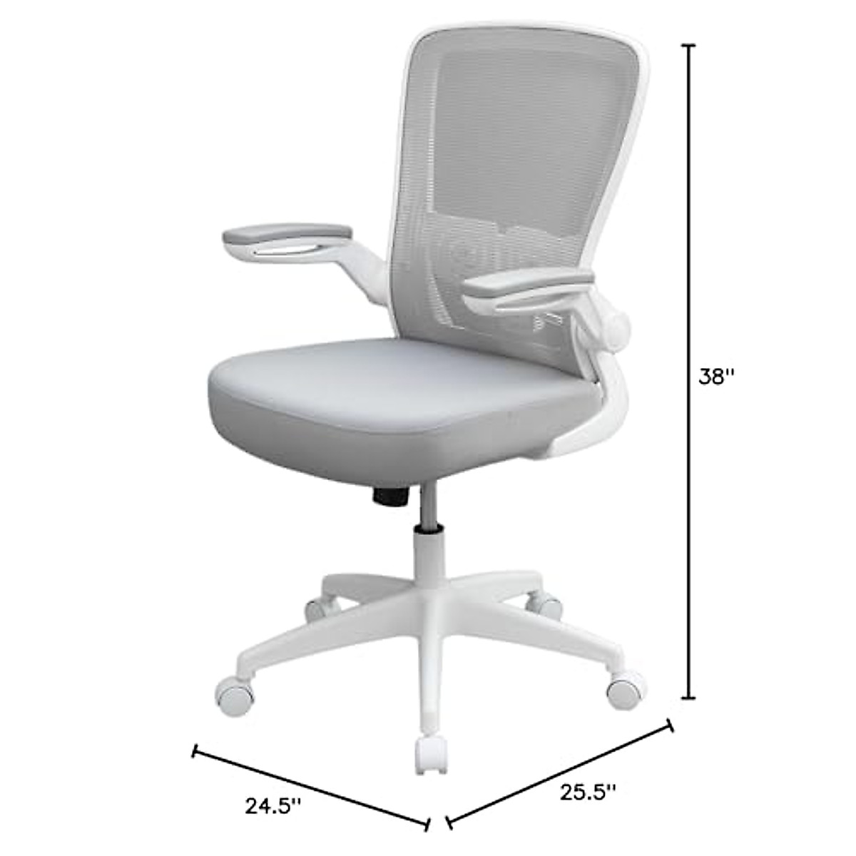Boss Office Products Mesh Task Chair with Flip Up Arms, Grey/White
