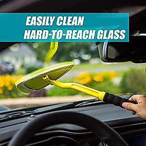 Invisible Glass 99031 Reach and Clean Tool Combo Kit with Windshield Wand Cleaning Tool for Those Hard-to-Reach Places and Invisible Glass Premium Glass and Window Cleaner for Auto and Home , Yellow
