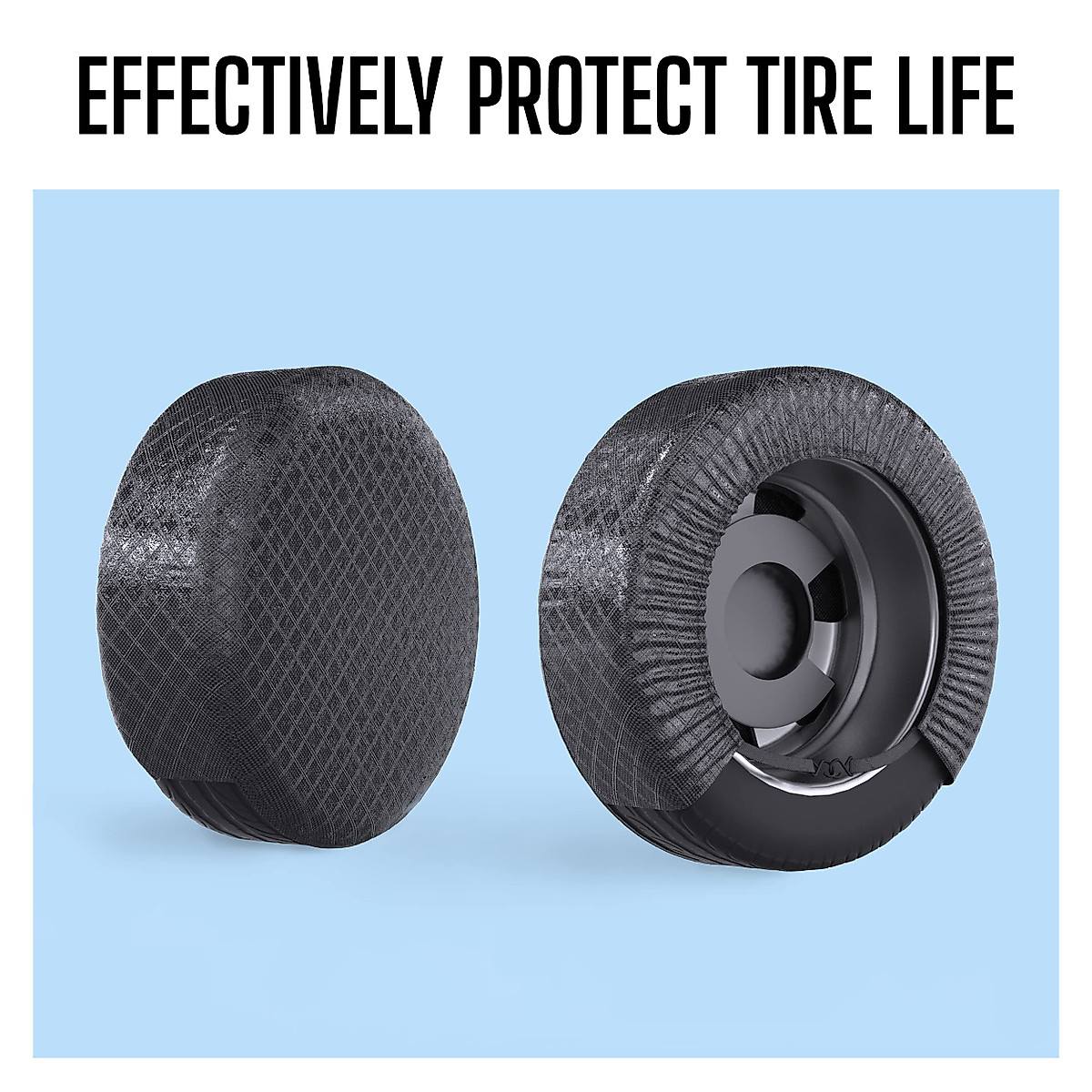 Autotech Park Protective Tire Covers 4 Pack for RVs, Trailers, Campers, SUVs, and Trucks. Oxford Material for Ultimate Protection in All Seasons. Durable Covers for Tires with 27-29 Inches Diameter