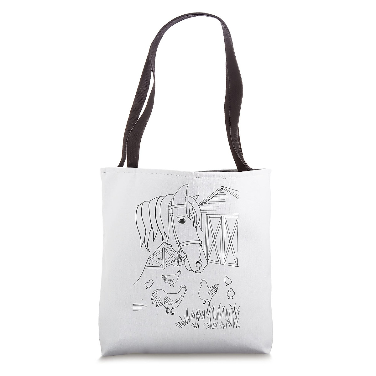 Horse animals farm, paint, draw and paint Tote Bag