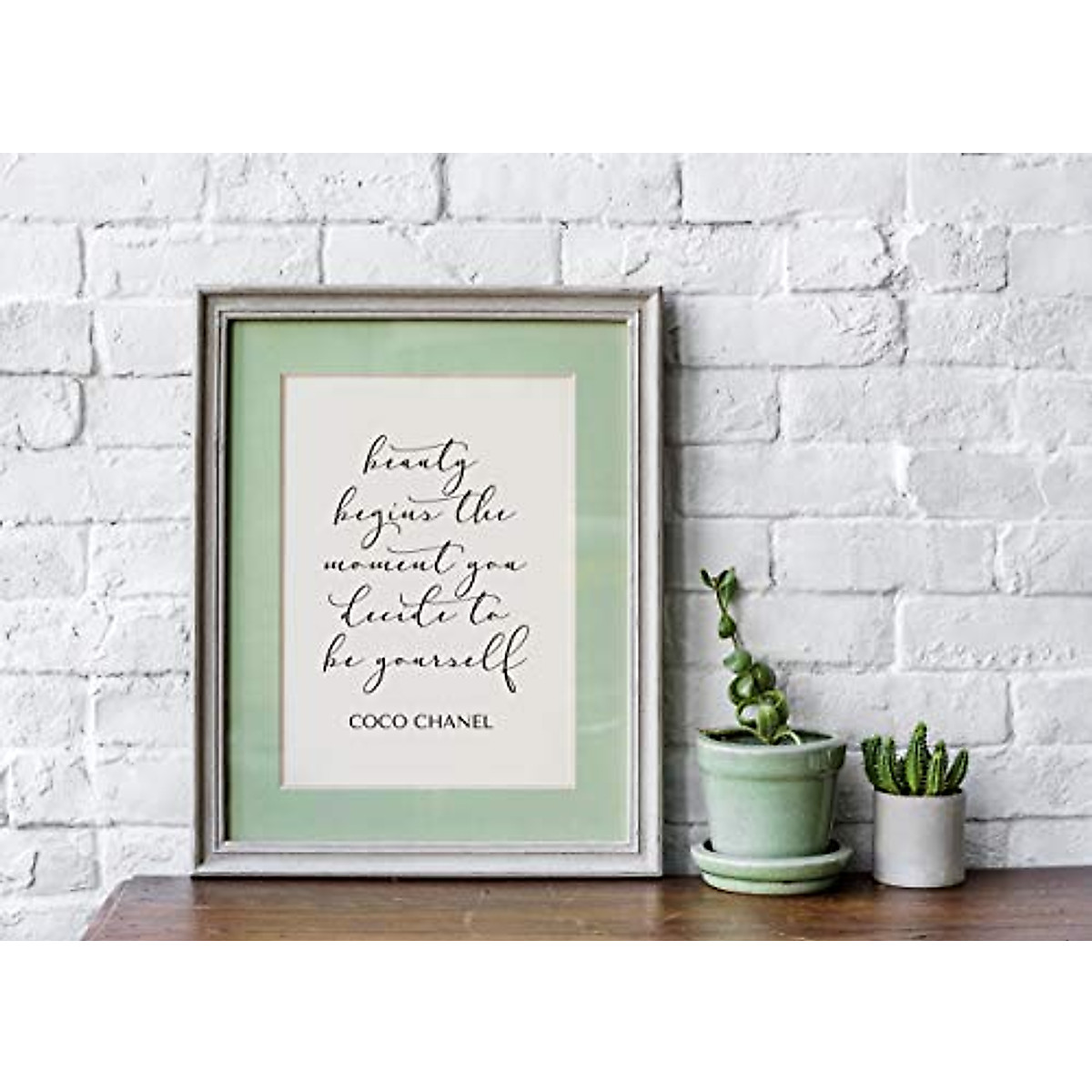 ‘Beauty Begins the Moment You Decide to be Yourself’ Coco Chanel Wall Art | 11x14 UNFRAMED Black and White Art Print | Contemporary, Positive, Inspirational, Famous Quotes, Encouraging Home Decor