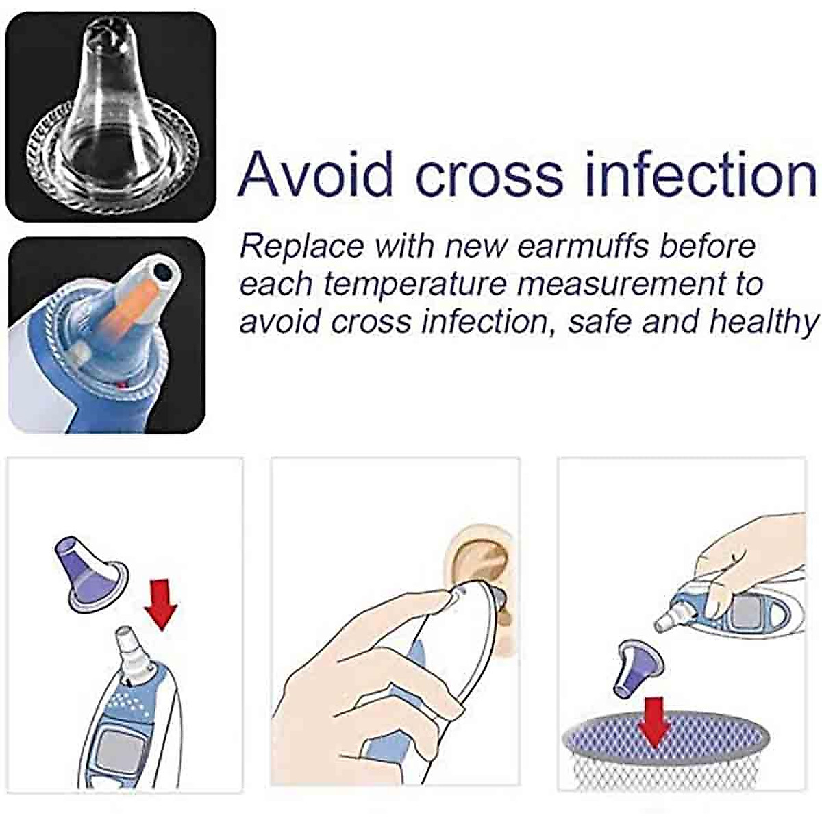 400 Pack Ear Thermometer Probe Covers, Disposable Refill Lens Filters Caps Compatible for All B raun Models Digital Thermometers Sleeve