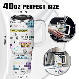 Mental Health Gifts, My Mental Breakdown Cup 40oz Tumbler, Positive Inspirational Gifts for Women, Daily Reminders Affirmations Tumbler, Mental Health Month Birthday Gifts for Friends Bestie Sister