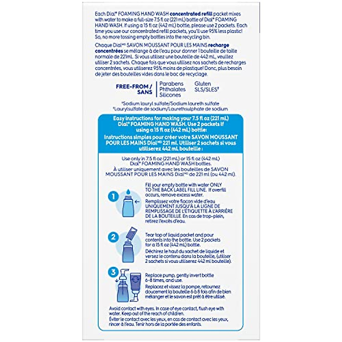 Dial Foaming Hand Wash Concentrated Refill, Lavender-scented, 8 pack, 6.72 fl oz