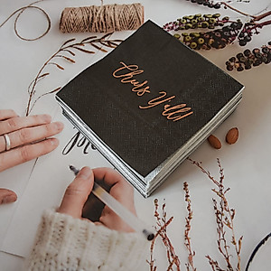 Cheers Y'all Napkins Wedding Cocktail Napkins Engagement Paper Disposable Party Napkins Bridal Shower, Bachelorette towel Decorations Supplies Set of 50 3 Ply