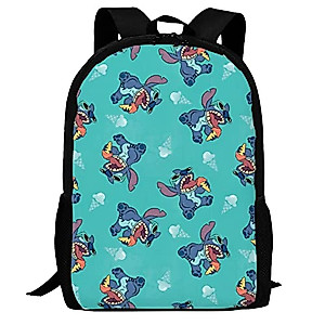 Beger Cute Stitch Backpack Anime Stitch Backpack Large Capacity Laptop Bag Cartoon Unisex Travel Daypack