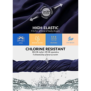 BALEAF Women's 3" High Waisted Swim Bottoms Bathing Suit Boy Shorts Tummy Control Full Coverage Swimsuit Bottoms Modest Navy Blue XL