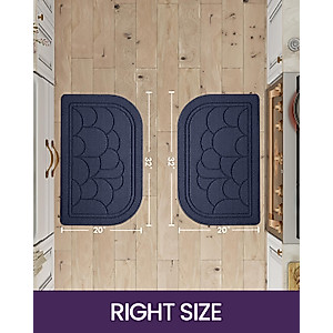 DEXI 2 Pack Kitchen Rugs Mats, Low Profile Inddoor Door Mat, Machine Washable Kitchen Rugs Set, 20"x32"+20"x32", Navy