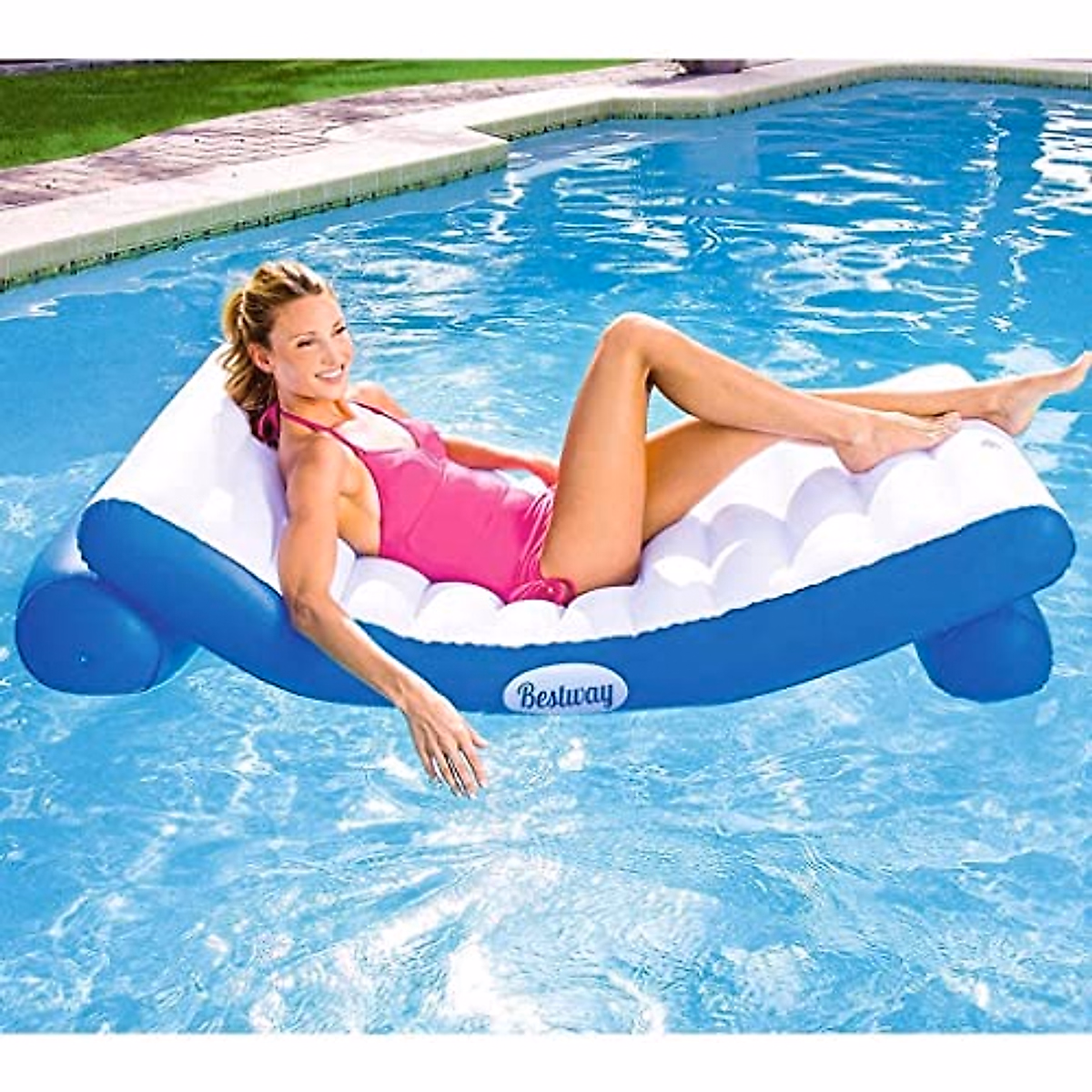 Swimming Ring Beach Water Inflatable Loungers Floating Row, Swimming Pool Float Inflatable Toy Adult & Child Floating Bed Water Recreation Chair