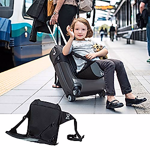 Lugabug Travel Seat, Ride-On Suitcase for Kids, Child Carrier for Carry-On Luggage - Family Airport Travel Made Easy (Black/Grey)
