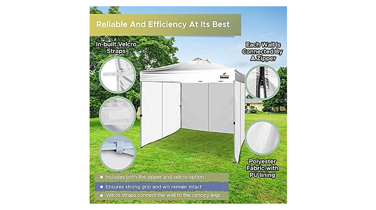 Britech 10x10 Canopy Sidewall - Fire-Retardant & Waterproof