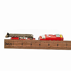 BOHS 5-Pack Fire & Emergency Rescue Vehicles Set - Die-Cast Metal Miniatures - Aerial Ladder Firetruck, Rescue Helicopter, Water Tank Fire Engine, Patrol Car & Command Center