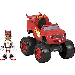 Fisher-Price Blaze and The Monster Machines Toy Truck & Figure Set, Blaze & AJ, Preschool Racing Play Ages 3+ Years