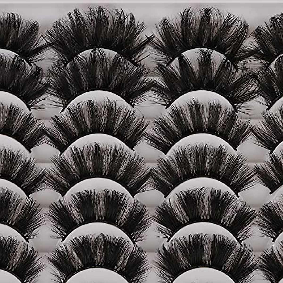 False Eyelashes 48 Pairs 6 Styles Mixed Fluffy Curled Fake Eye Lashes Bulk Wholesale Dramatic Thick 5D Wispy Strip Faux Mink Eyelashes Multipack