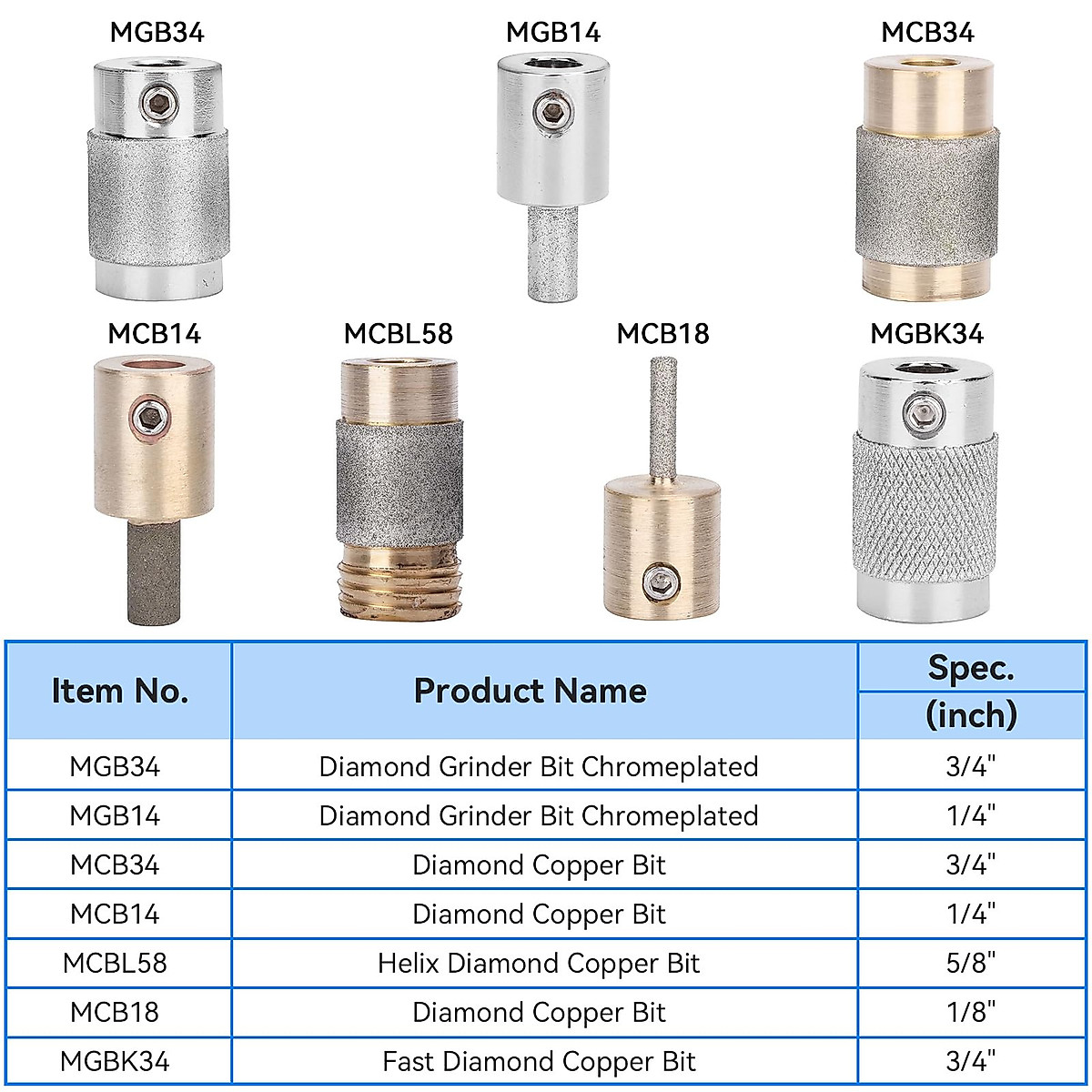 Agatige Diamond Grinding Bit, 5/8" Glass Grinder for Stained Glass, Bits Standard Fine Diamond Grinder Bits Stained Glass Diamond Grinder Bit Head Tools Diamond Grinding Wheel for Glass Grinder,MCBL58
