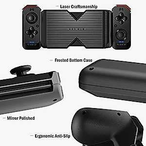 BEITONG H2 Bluetooth Wireless Game Controller, Single and Dual Switchable Phone Gamepad with Button Custom Function Press Gun Intelligently Support EMUI/Magic UI system/Android/iPhone (H2, Black&Red)