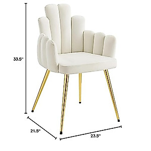 Modway Viceroy Dining Chairs, Gold White
