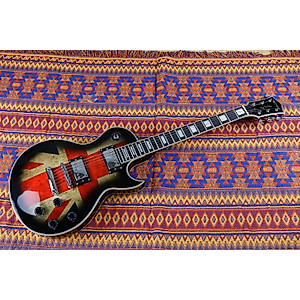 Leo Jaymz Full Size Single Cut Electric Guitar - with Amazing UK Flag Sticker on Arched Top (UK Flag)