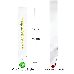 Big Sister to be Sash, White Satin with Gold Font with Heart, Best Baby Shower Decorations Gifts, Neutral Twins Children(Short Style)