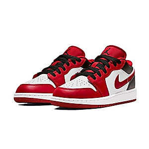 Jordan Boy's Air Jordan 1 Low (Big Kid) White/Gym Red/Black 4.5 Big Kid M