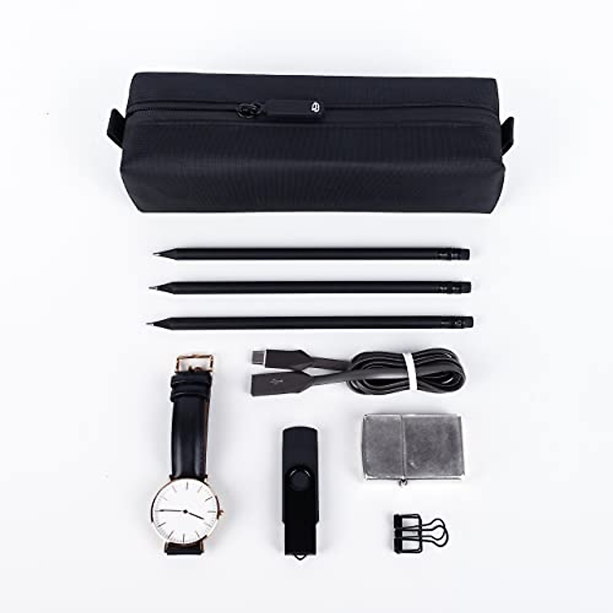 Comfyable Small Toiletry Bag for Men, Slim Mini Toiletry Bag, Toothbrush Bag, Mini Dopp Kit Bag for Electronics, Tech, Gym, Water-Resistant Essentials Bag, Black