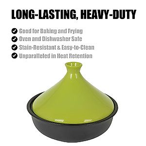 Xgxoz Ceramic Cooking Pot Non-Stick Tajine with Cone-Shaped Lid, Enameled Tajine Pot for Cooking And Stew Casserole