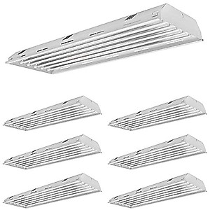 Four-Bros Lighting LED High Bay Light 6 Lamp 5000K Daylight White, 5 Year Warranty, Industrial Grade, Warehouse, Shop, Garage Lighting - UL Listed, DLC Approved, Made in USA, BAA Certified, Pack of 6