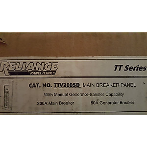 Reliance Controls TTV 38 Circuit 200Amp Outdoor Generator-Ready Load Center for Generators up to 25000 Watt