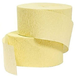 Light Yellow Crepe Paper Streamers Made in USA (3 Rolls Light Yellow)