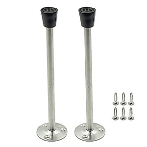 Rannb Long Door Stopper Wall Mount Doorstop with Rubber Tip 200mm/7-7/8" Total Length - Pack of 2