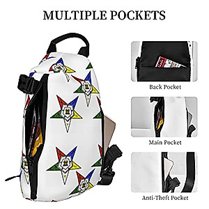 NHGFVT Stars Eastern Stars Sling Bag, Crossbody Sling Backpack Shoulder Chest Bag For Women Men, Travel Hiking Daypack (RXZE23)